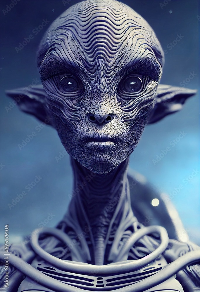 A creepy alien invader from an alien planet. The concept of an alien ...