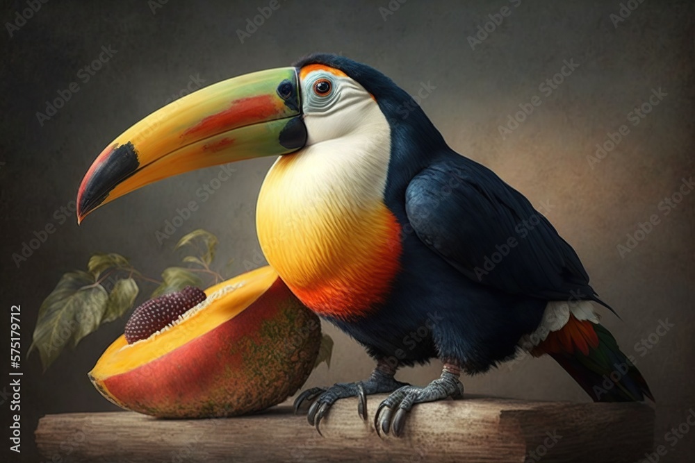 Very fat toucan, concept of Overweight and Exotic, created with ...