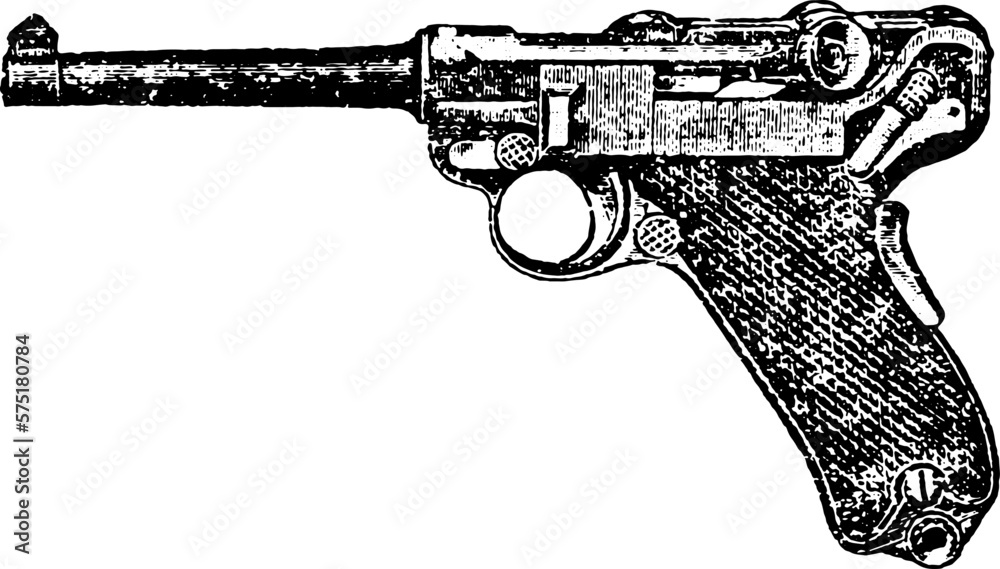 30-Caliber Automatic German Luger World War 2 WWII Pistol, Vintage ...