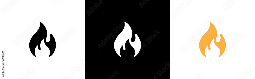 fire flame icon. bonfire symbol. fire, gas, fireball, campfire, spicey ...