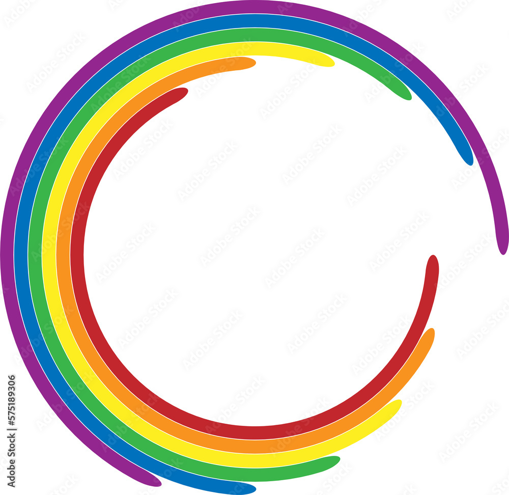 LGBT rainbow frame in circle shape for logo, template, banner, PNG ...