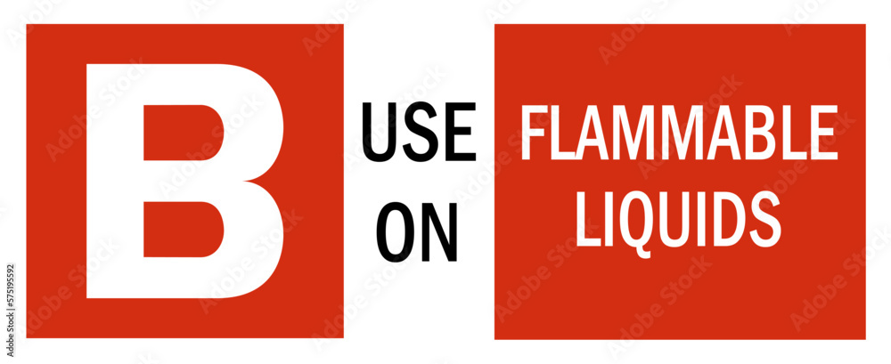 Class Label 'B' Use On Flammable Liquids - fire extinguisher label sign ...