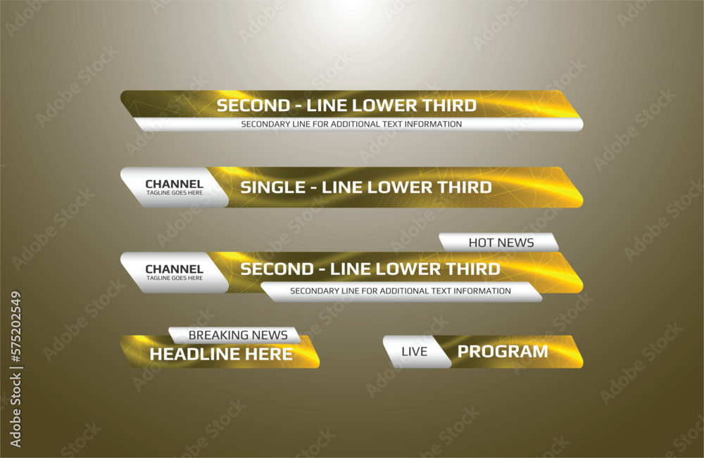 Set collection vector of Broadcast News Lower Thirds Template layout ...