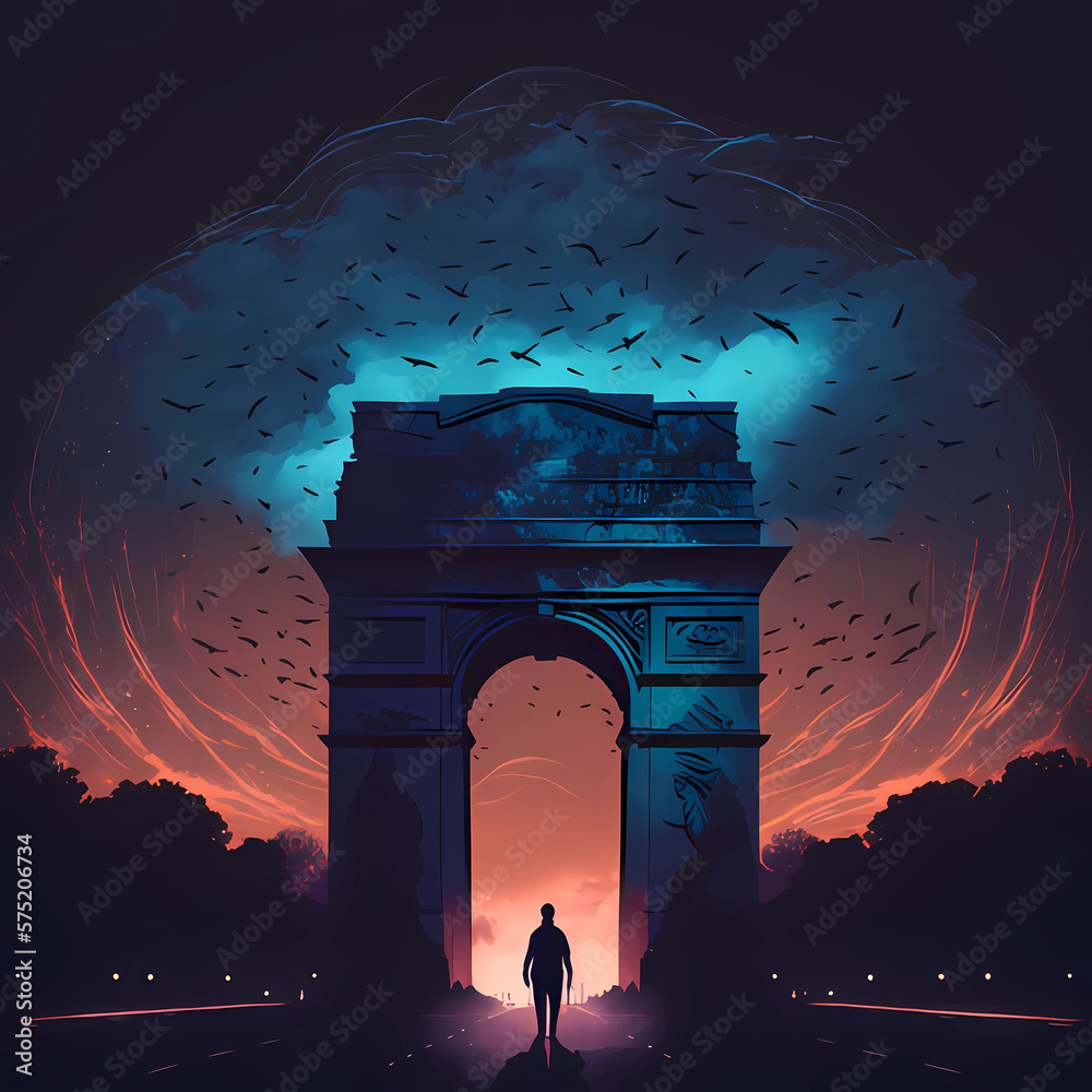 India Gate stranger things efforts Stock Illustration | Adobe Stock