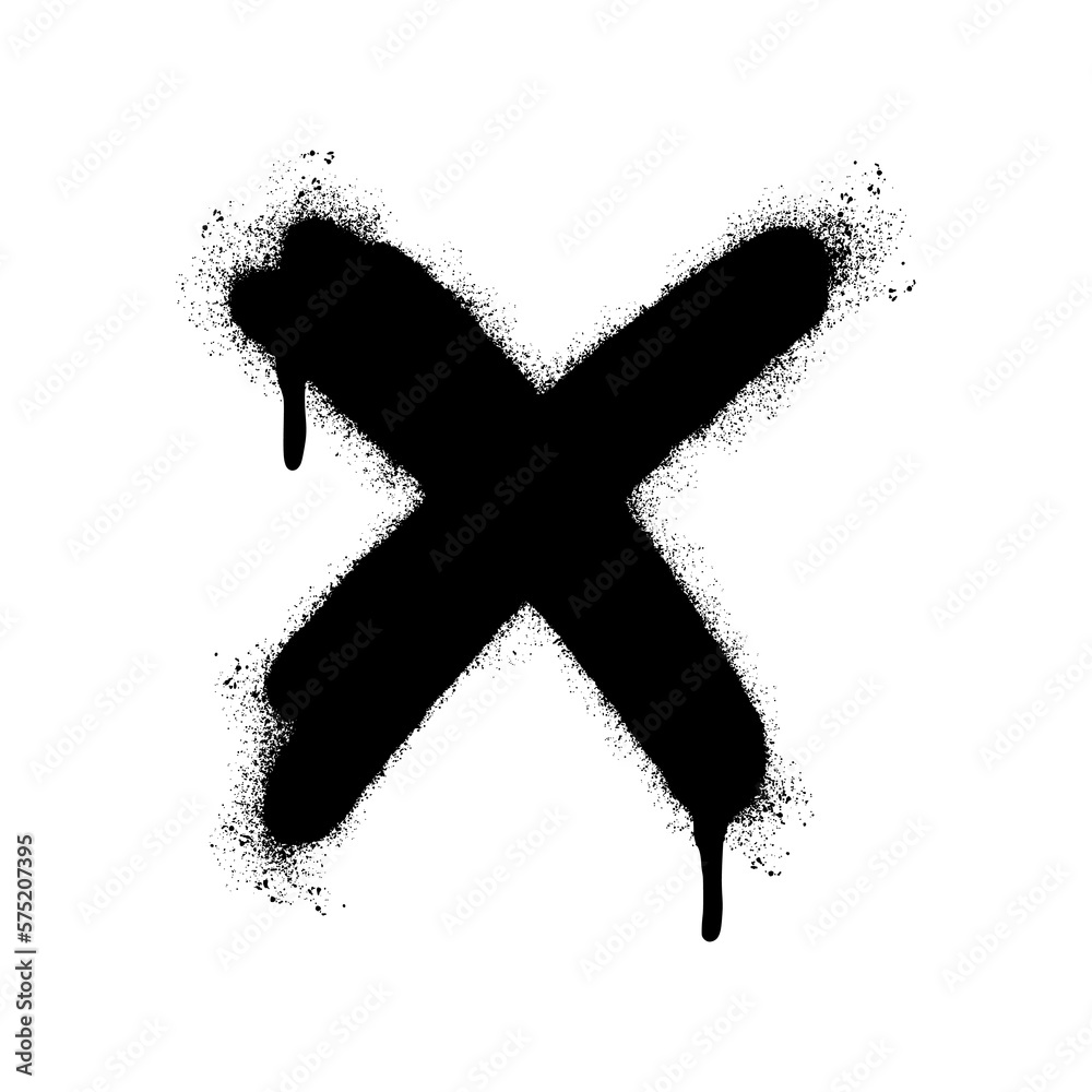 Spray Painted Graffiti sign "NO" Sprayed isolated with a white ...