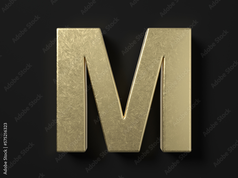 Gold letter M Stock Photo | Adobe Stock