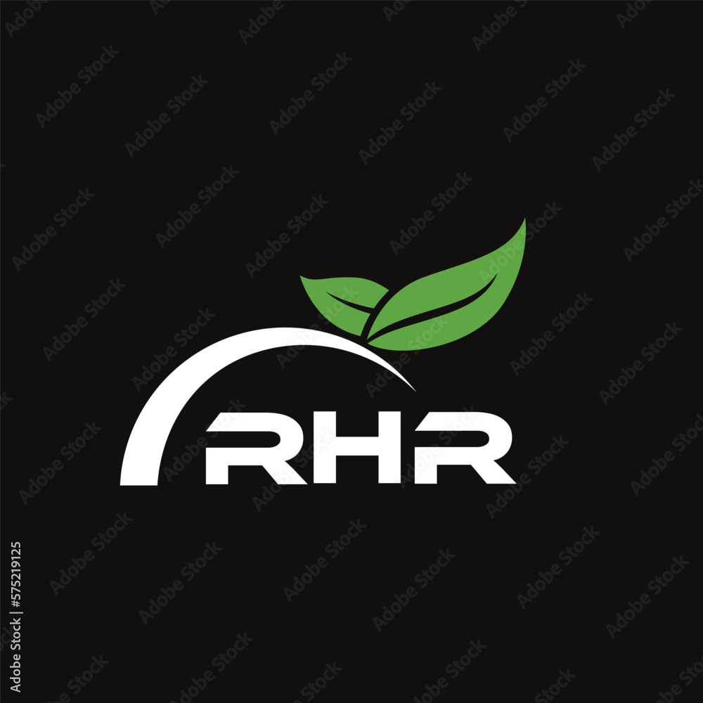 RHR letter nature logo design on black background. RHR creative ...
