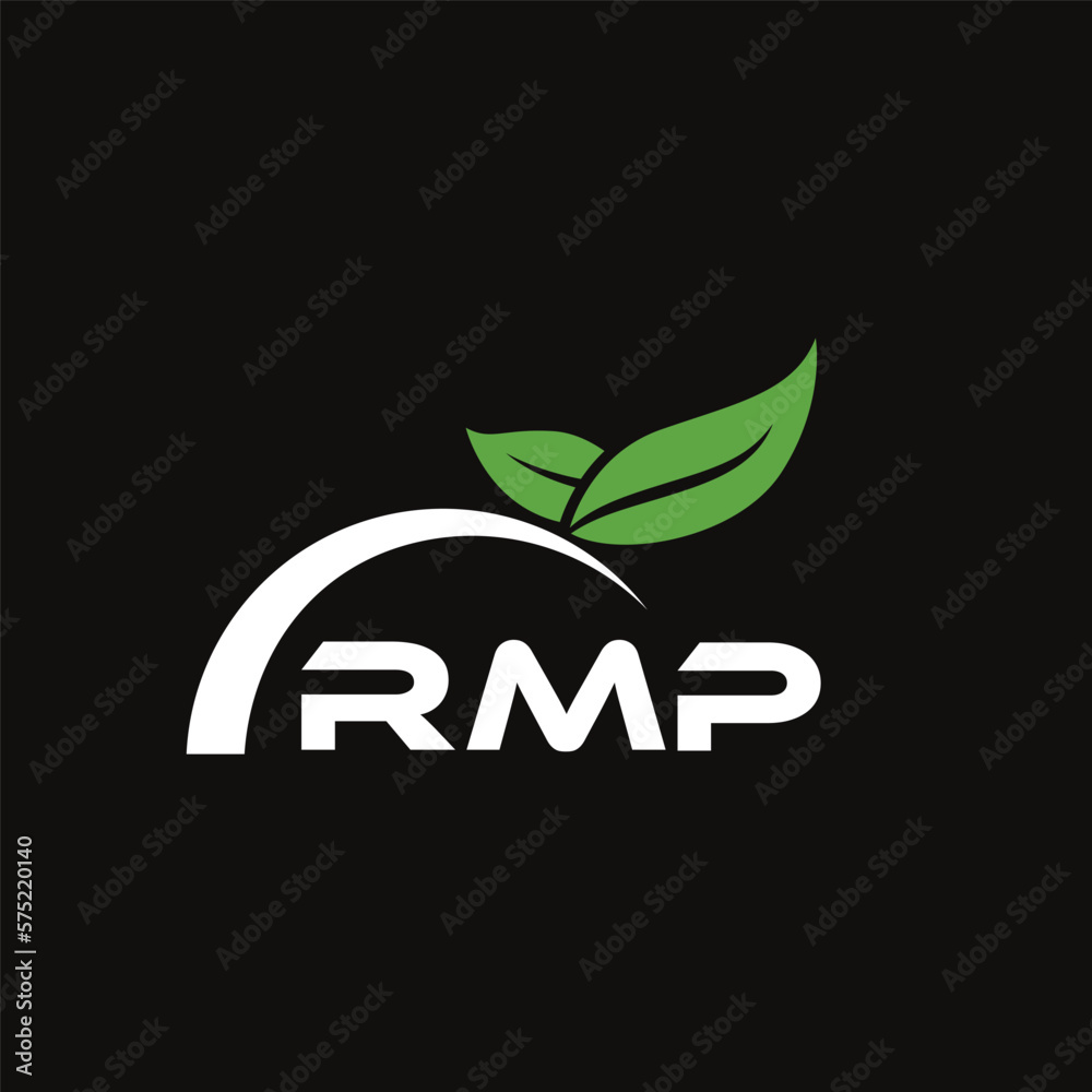 Vecteur Stock RMP letter nature logo design on black background. RMP ...