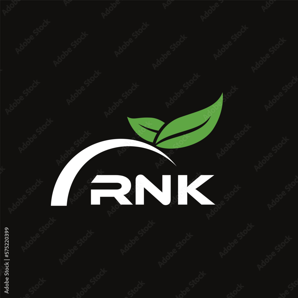 RNK letter nature logo design on black background. RNK creative ...