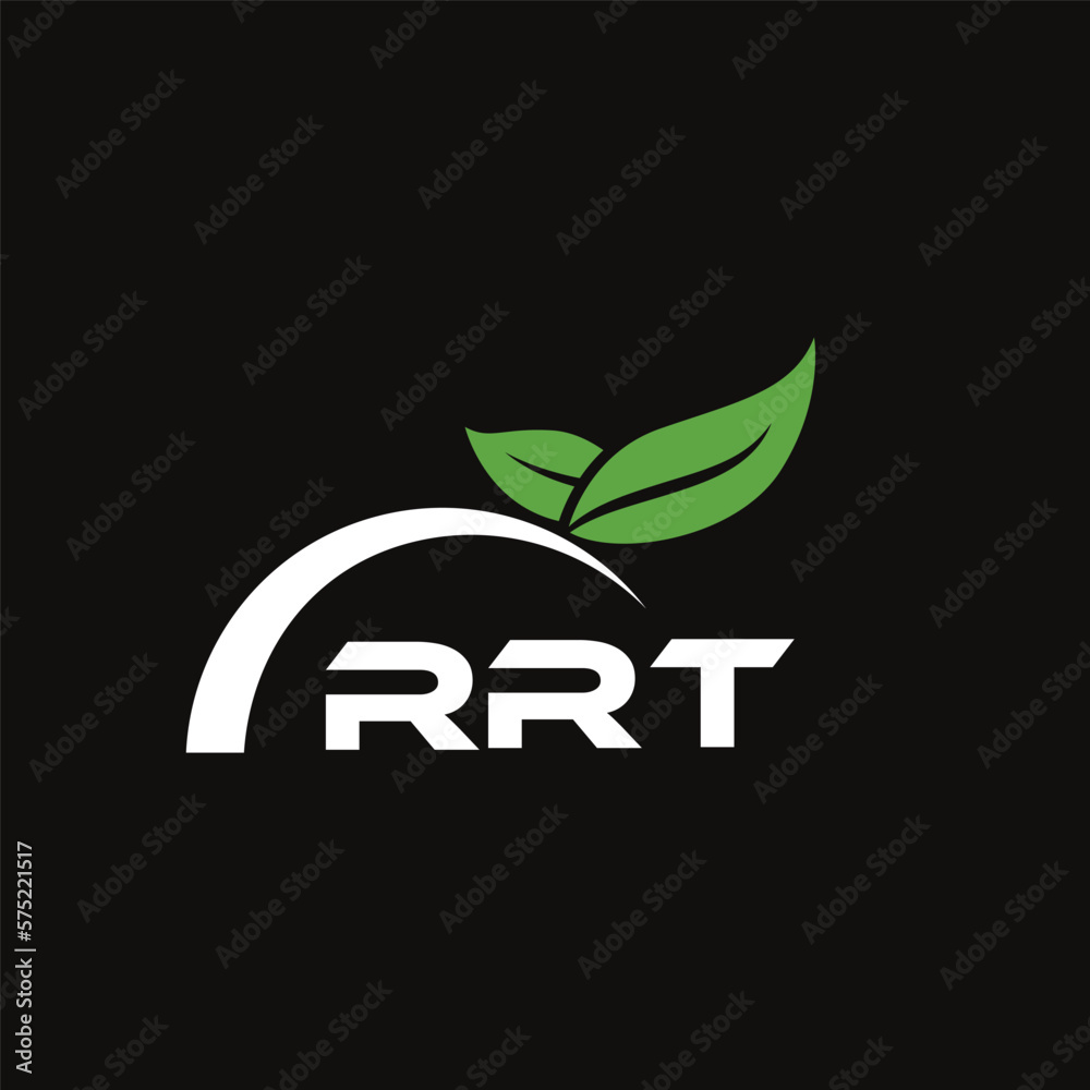 RRT letter nature logo design on black background. RRT creative ...