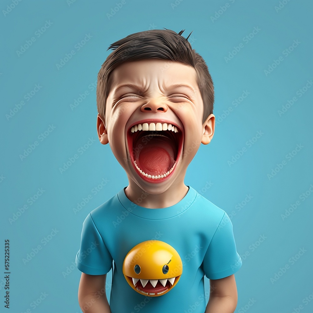 Emoji boy 3D creation Stock Illustration | Adobe Stock