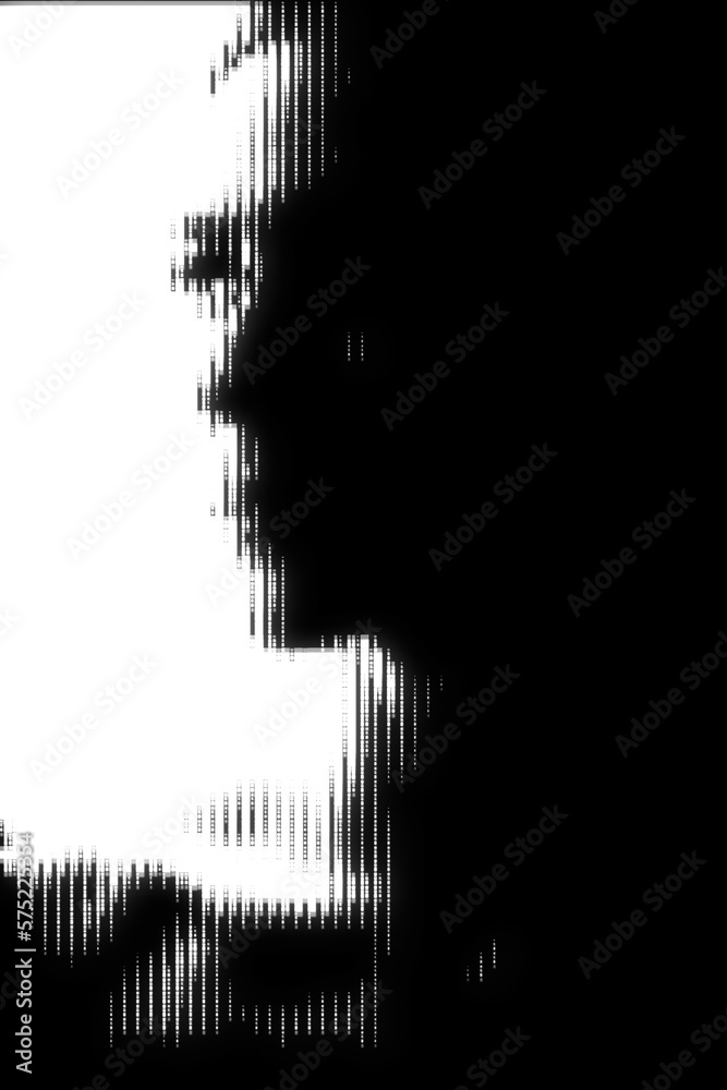 Abstract woman silhouette portrait illustration in halftone black and ...