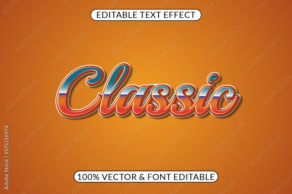 Vintage Typography, Editable Retro Text Effect Design Stock Vector ...