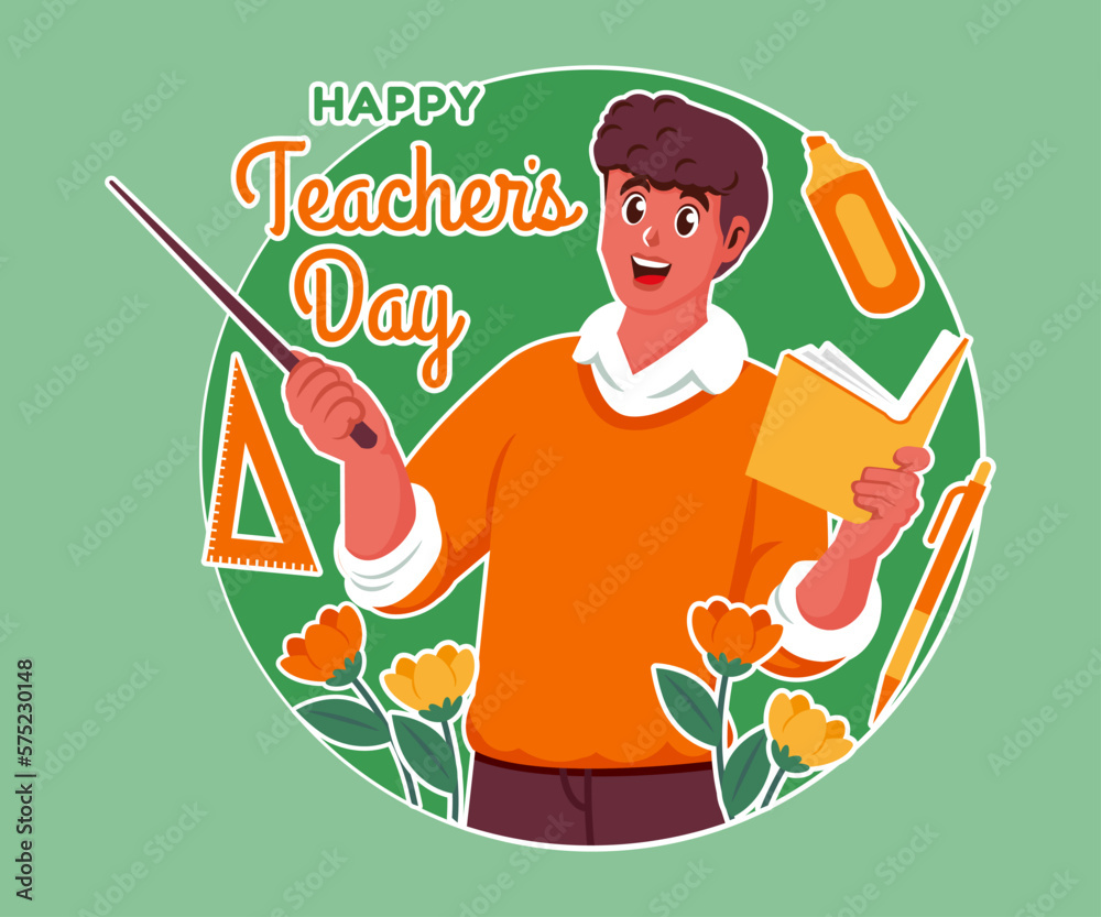 Happy Teachers Day Illustration Background Stock Vector Adobe Stock