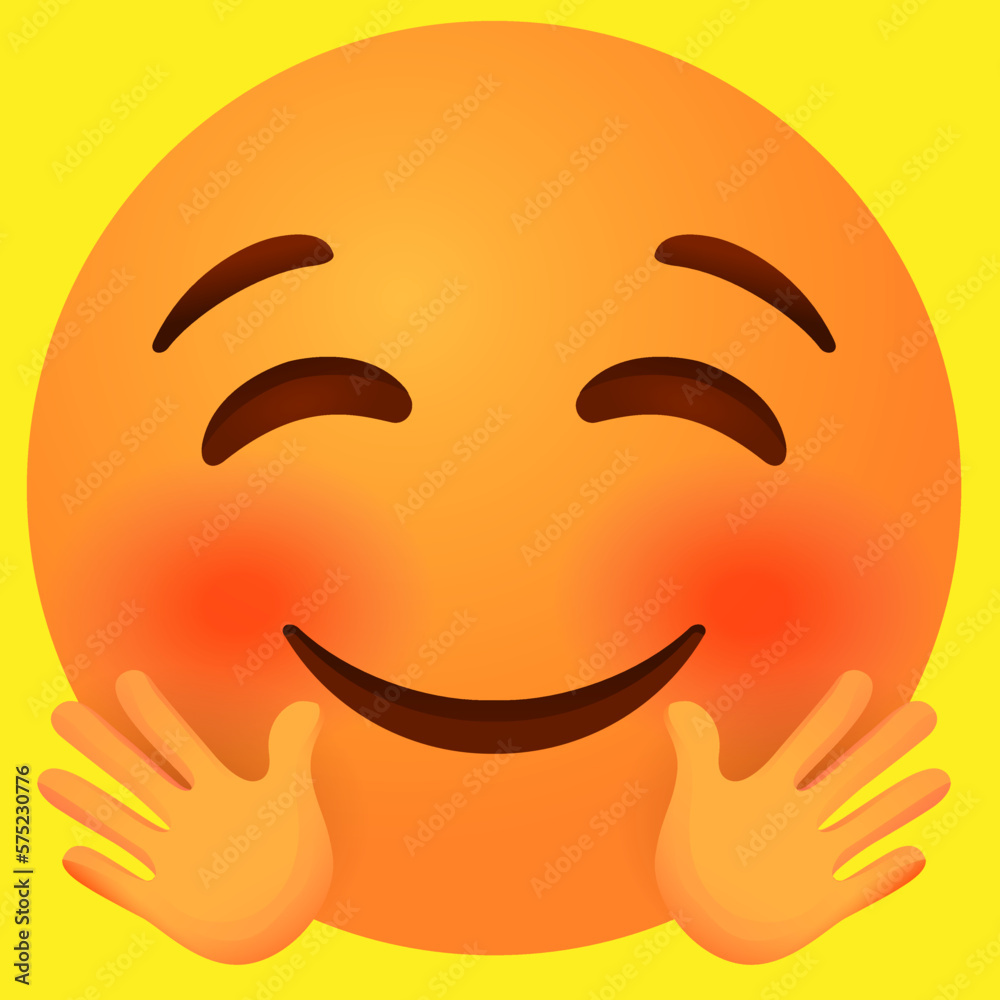 Emoji. Hugging face vector illustration Stock Vector | Adobe Stock