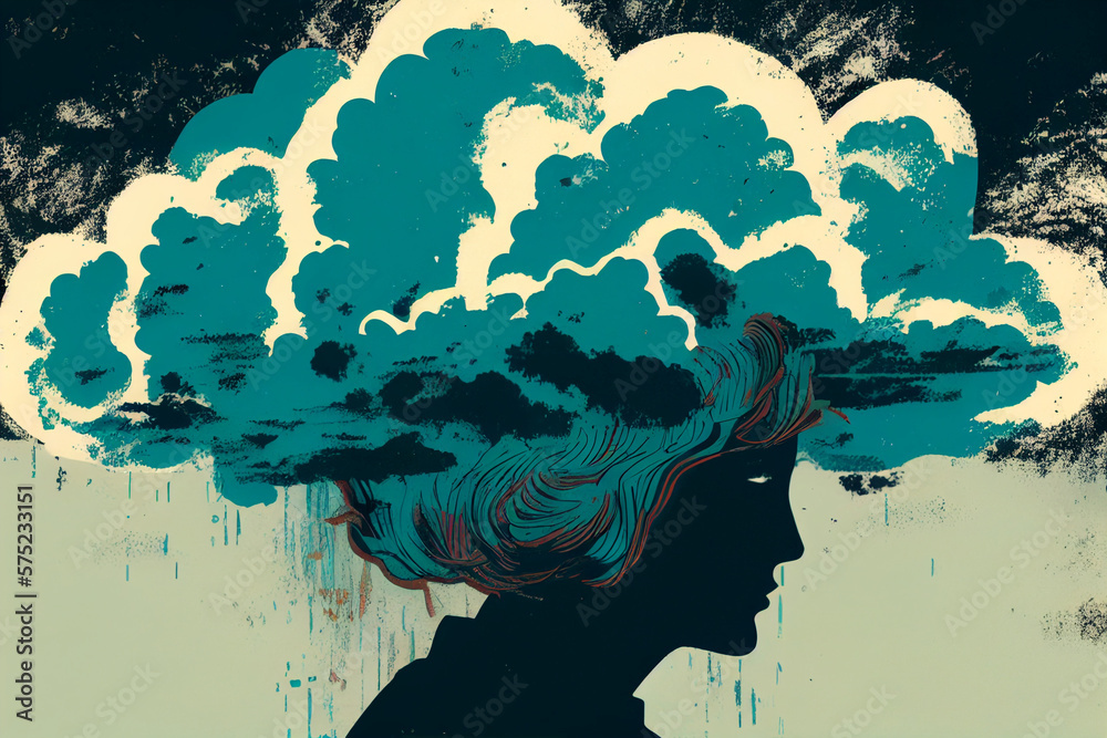 negative thoughts, thoughts and decisions are disturbed by a large ...