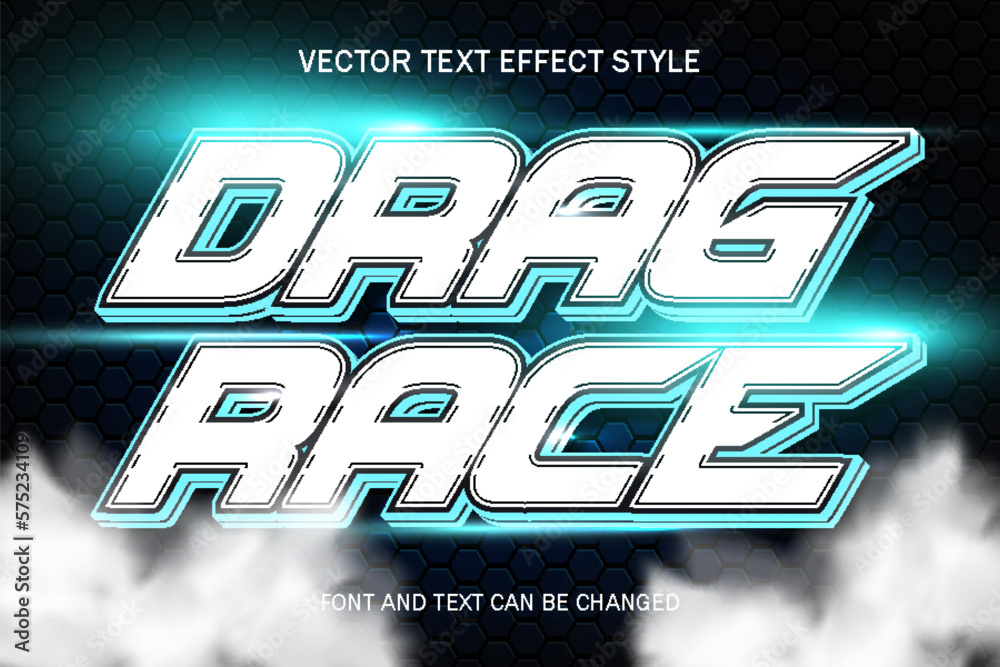 drag race blue light font typography 3d editable text effect racing ...