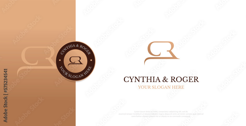 Wedding Logo Initial CR Logo Design Vector Stock Vector | Adobe Stock