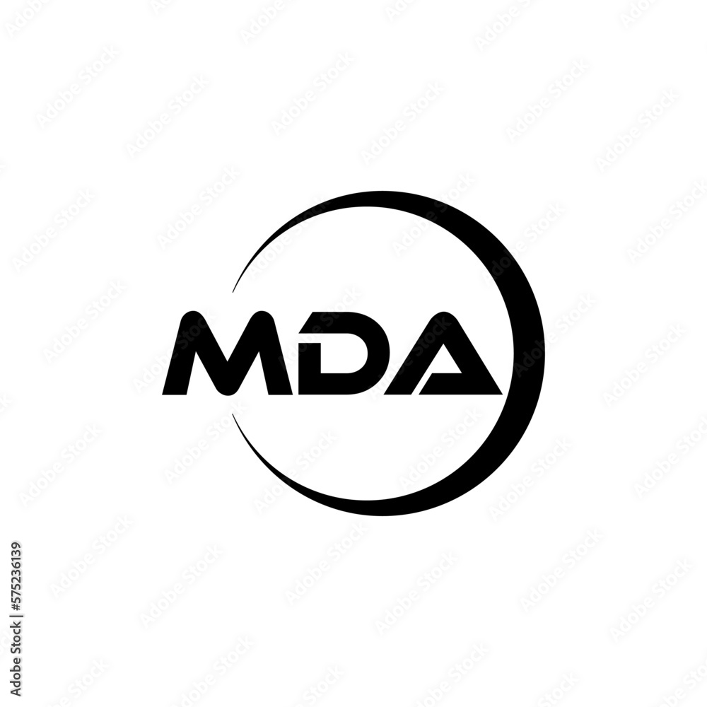 MDA letter logo design with white background in illustrator, cube logo ...