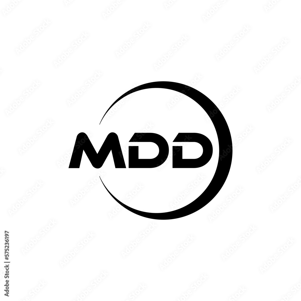 MDD letter logo design with white background in illustrator, cube logo ...