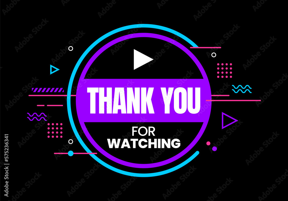 Thank You for Watching Banner text With neo memphis style and Video ...