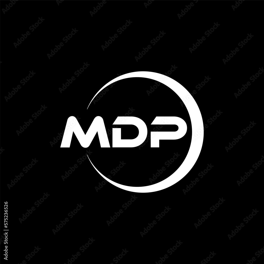 MDP letter logo design with black background in illustrator, cube logo ...