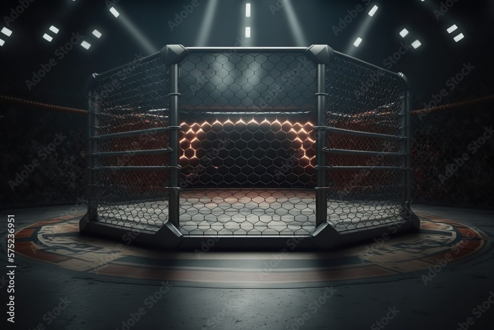 Ring arena for boxing fight and MMA championship competitions. Ai ...
