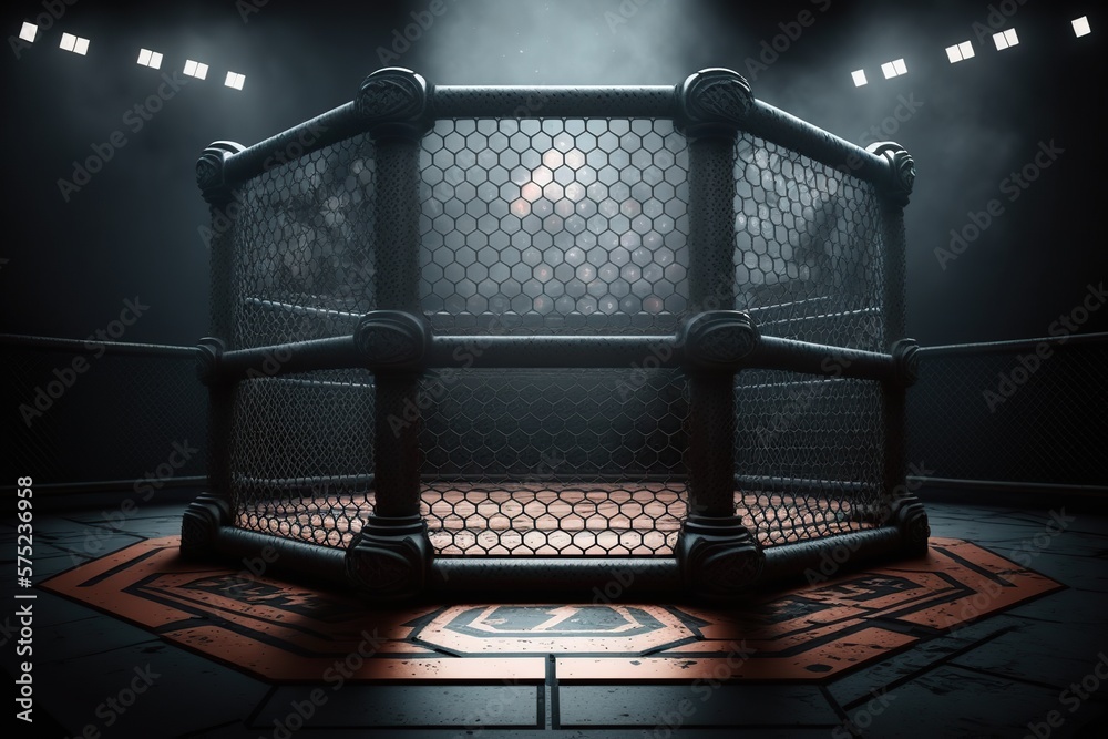 Ring arena for boxing fight and MMA championship competitions. Ai ...