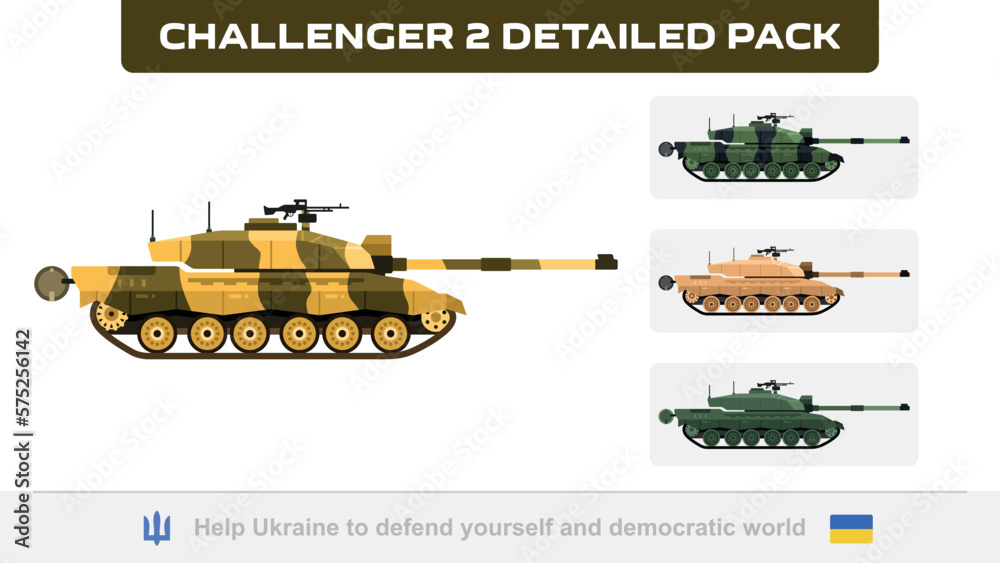 Vector Challenger 2. British main battle tank (MBT). Challenger 2 tank ...