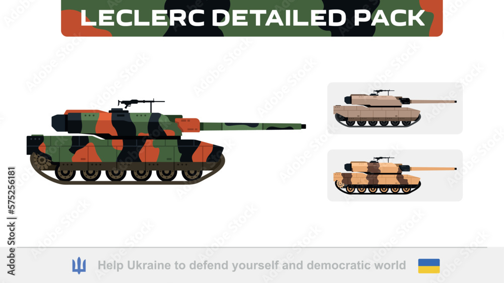 Vector Leclerc tank. French main battle tank (MBT). Leclerc vector tank ...