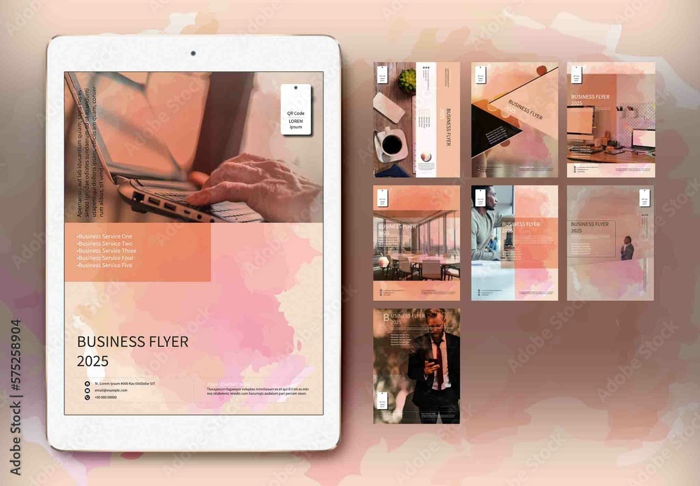 Aesthetic Digital Business Flyer Layouts Stock Template | Adobe Stock