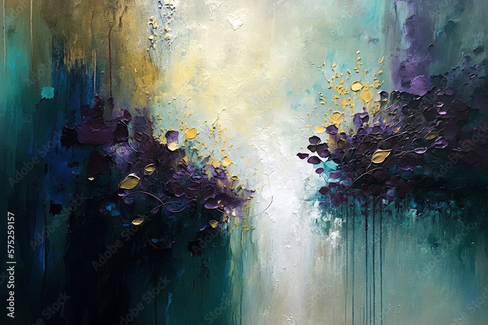 An abstract oil painting that showcases the artist's interpretation of ...