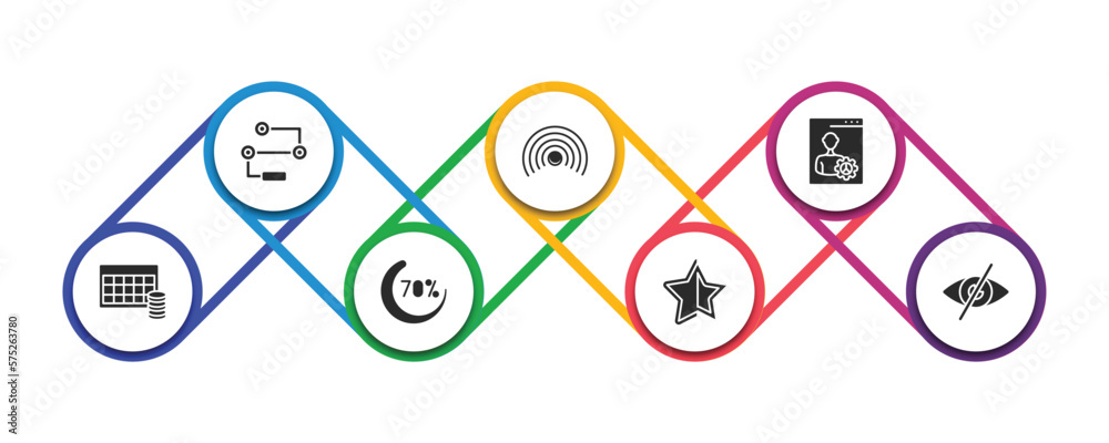 user interface filled icons with infographic template. glyph icons such as flow chart interface ...