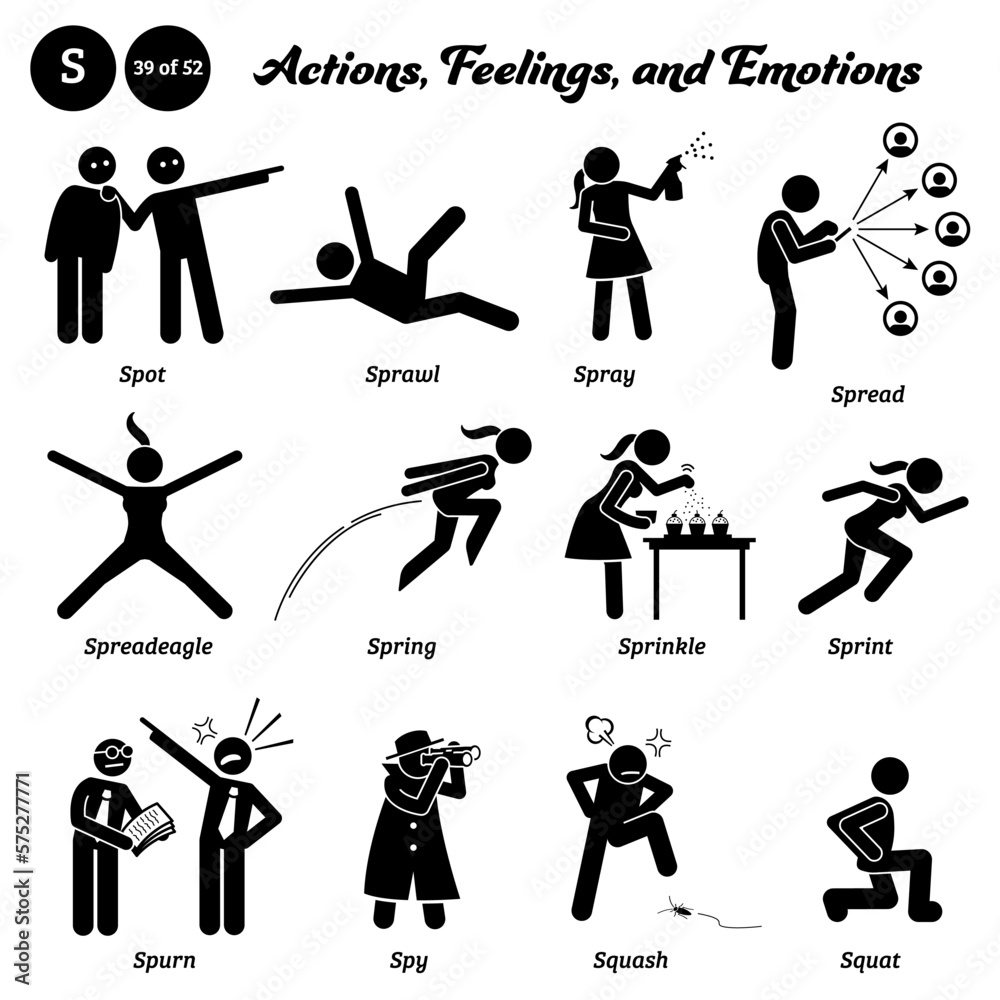 Poster Stick figure human people man action, feelings, and emotions ...