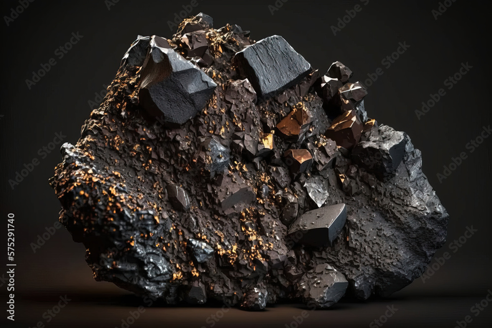 realistic iron ore stone, close up, realistic photo texture, for ...
