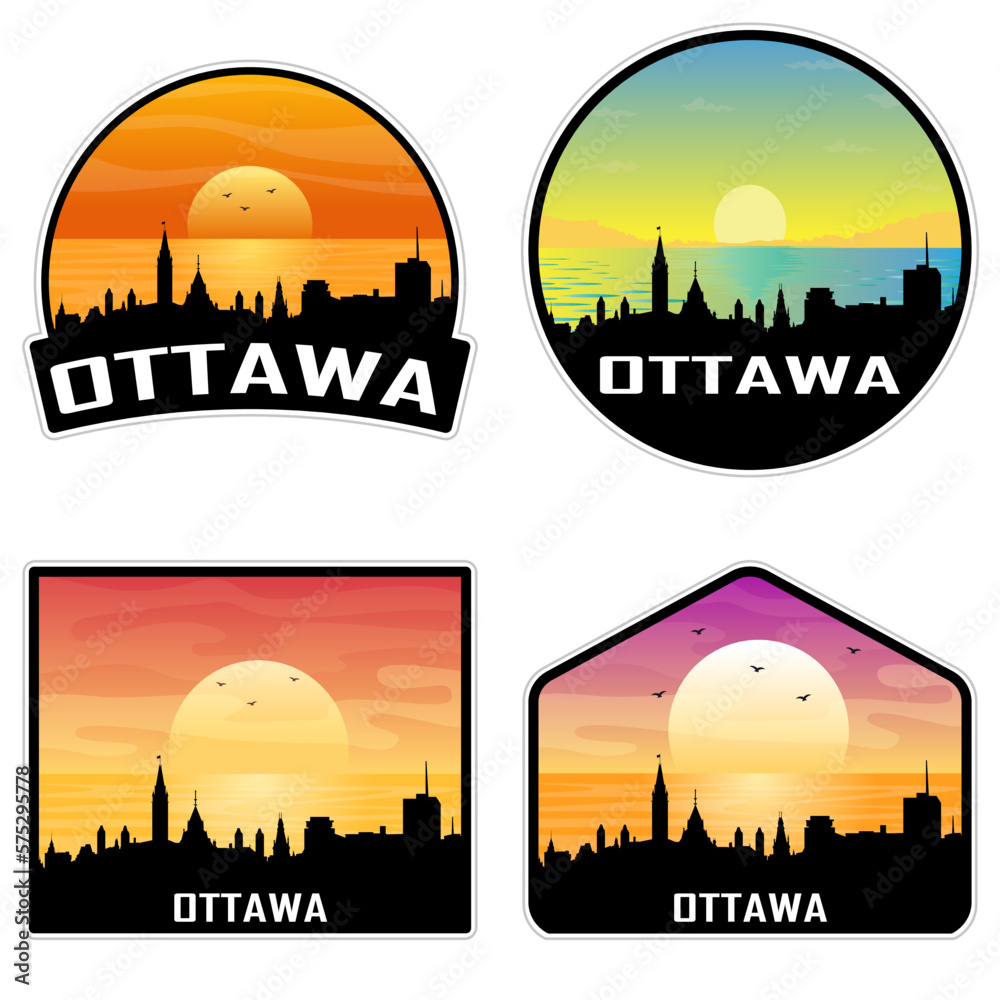 Ottawa Canada Skyline Silhouette Retro Vintage Sunset Ottawa Lover ...