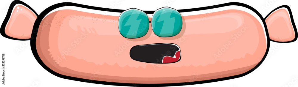 Cartoon sausage characters isolated on white background. Funky meat ...