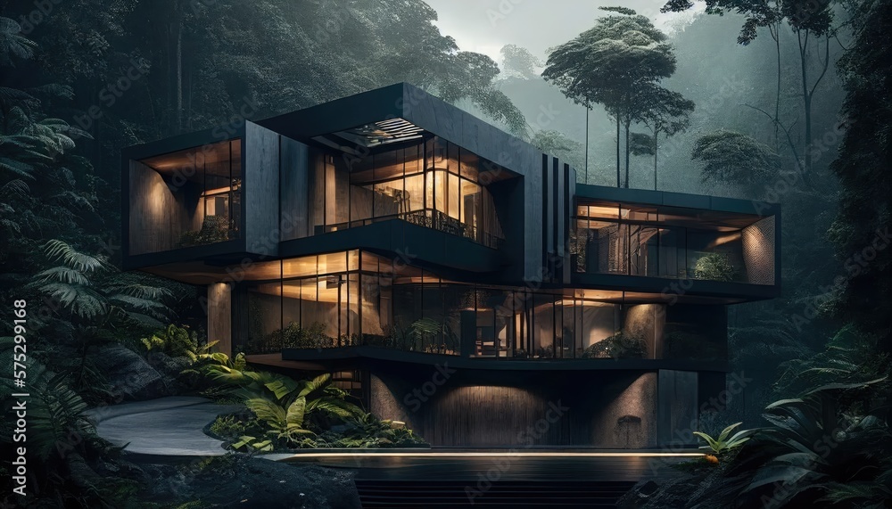 Exclusive Modern House in the Middle of Rainforest on Mountain ...