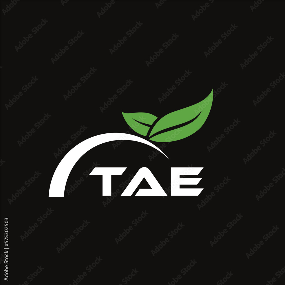 TAE letter nature logo design on black background. TAE creative ...