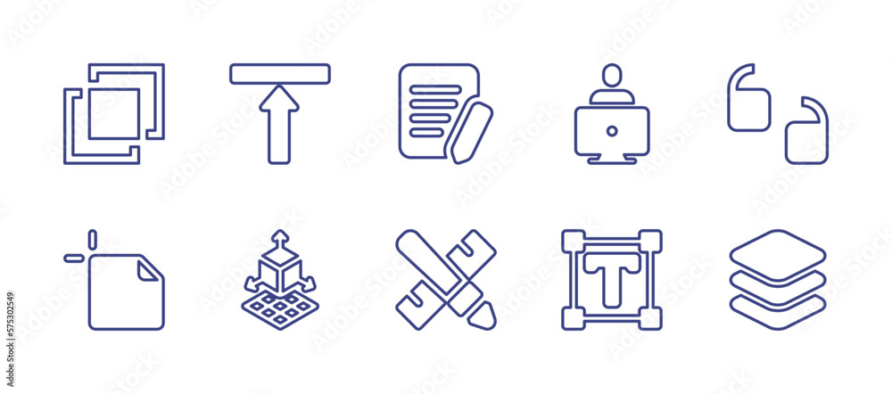 Edit line icon set. Editable stroke. Vector illustration. Containing ...