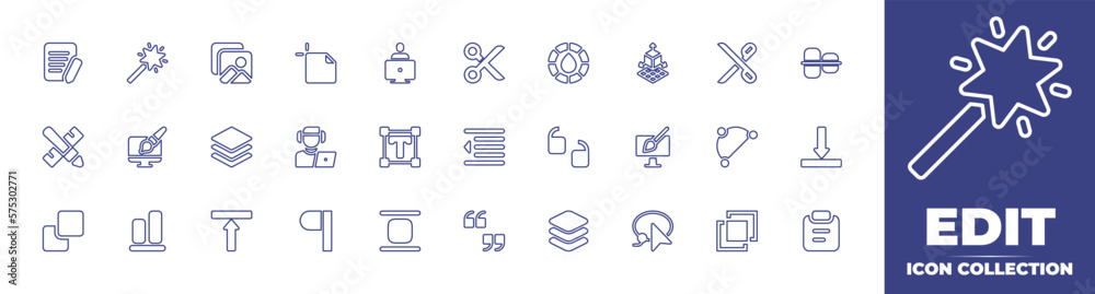 Edit line icon collection. Editable stroke. Vector illustration ...