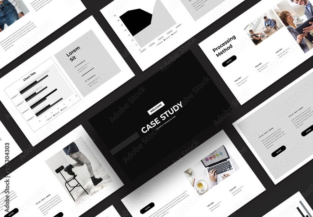 Case Study Presentation Layout Stock Template | Adobe Stock