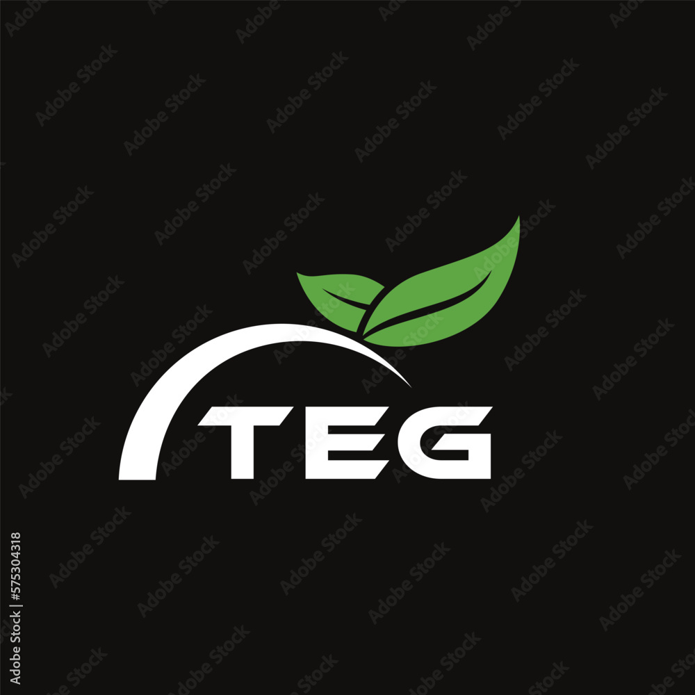 TEG letter nature logo design on black background. TEG creative ...