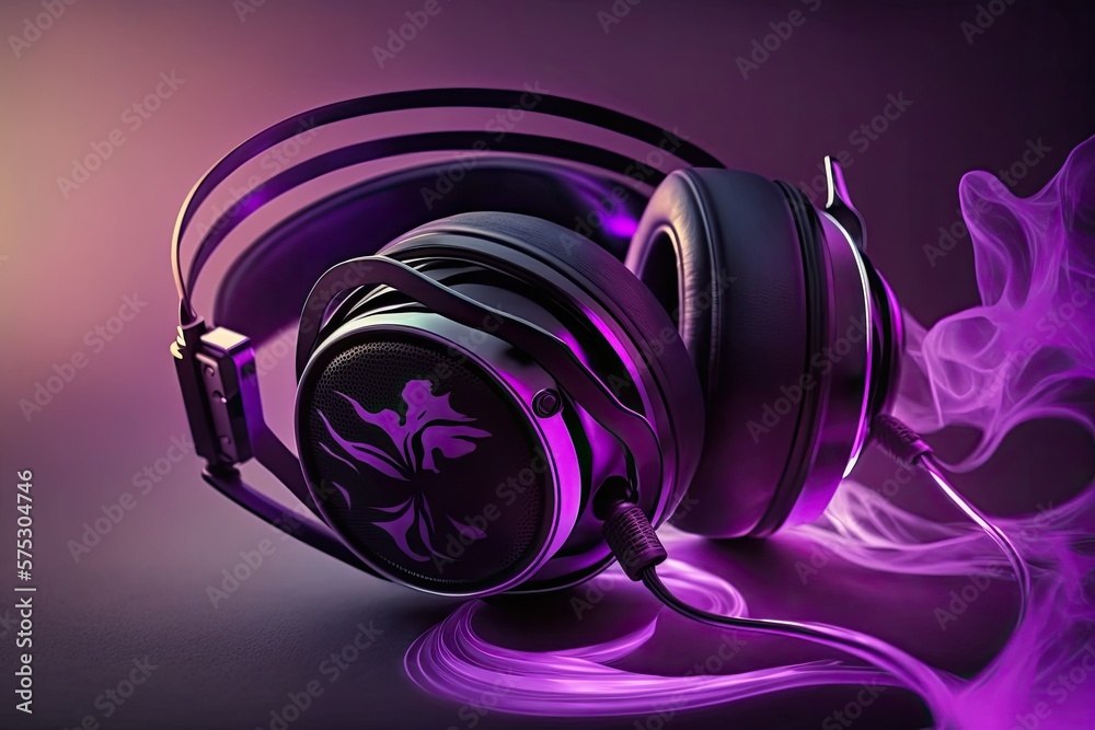 These headphones are sleek and modern in design, with a black earcup ...