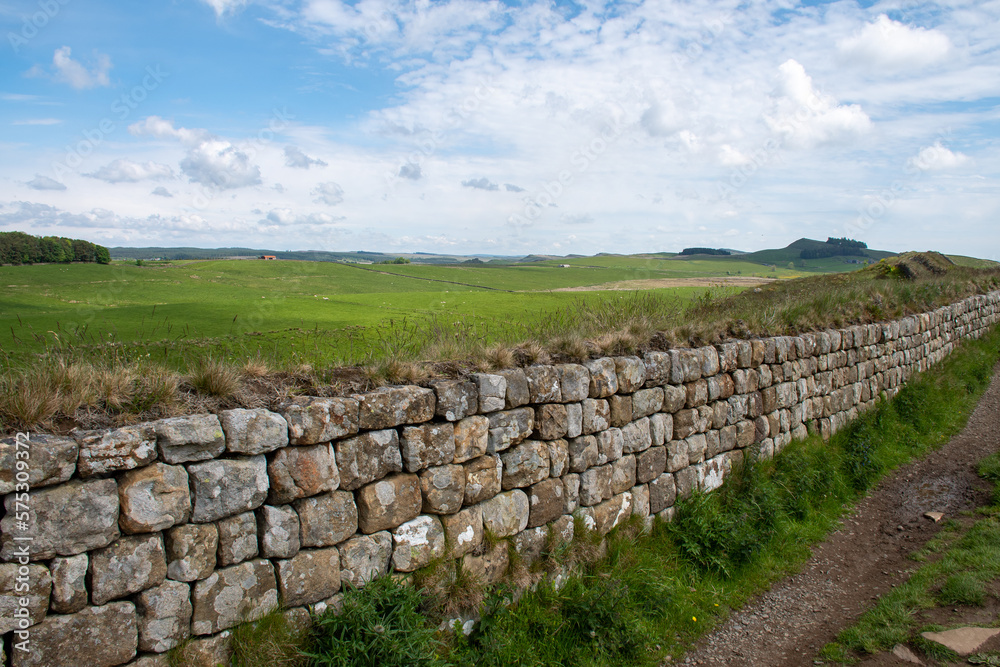 A section of Hadrian's Wall close to Milecastle 39 (Roman military base ...