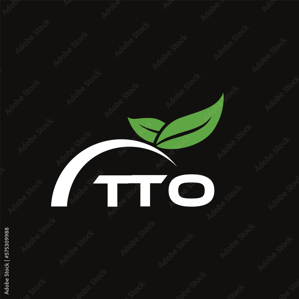 TTO letter nature logo design on black background. TTO creative ...