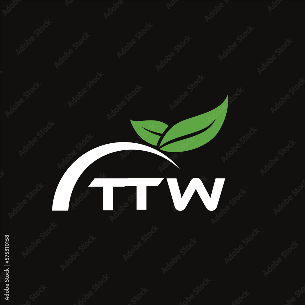 TTW letter nature logo design on black background. TTW creative ...