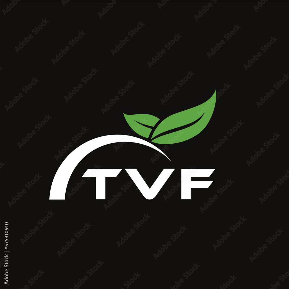 TVF letter nature logo design on black background. TVF creative ...