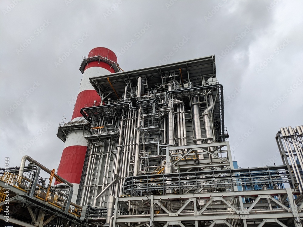 Power plant project with construction work and commissioning plant. The ...