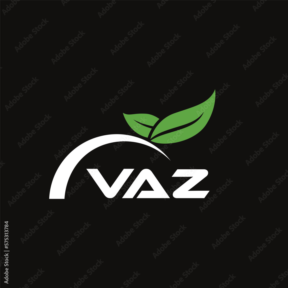 VAZ letter nature logo design on black background. VAZ creative ...